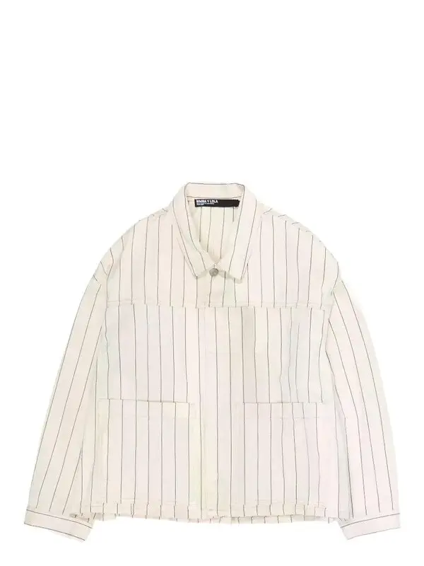 Bimba Y Lola Striped Denim Jacket - White