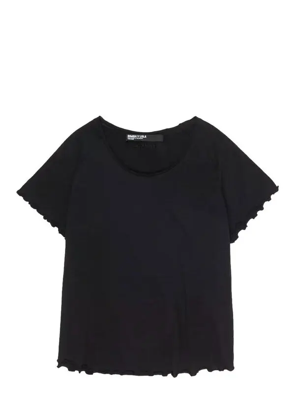 Bimba Y Lola Rolled-trim T-shirt - Black