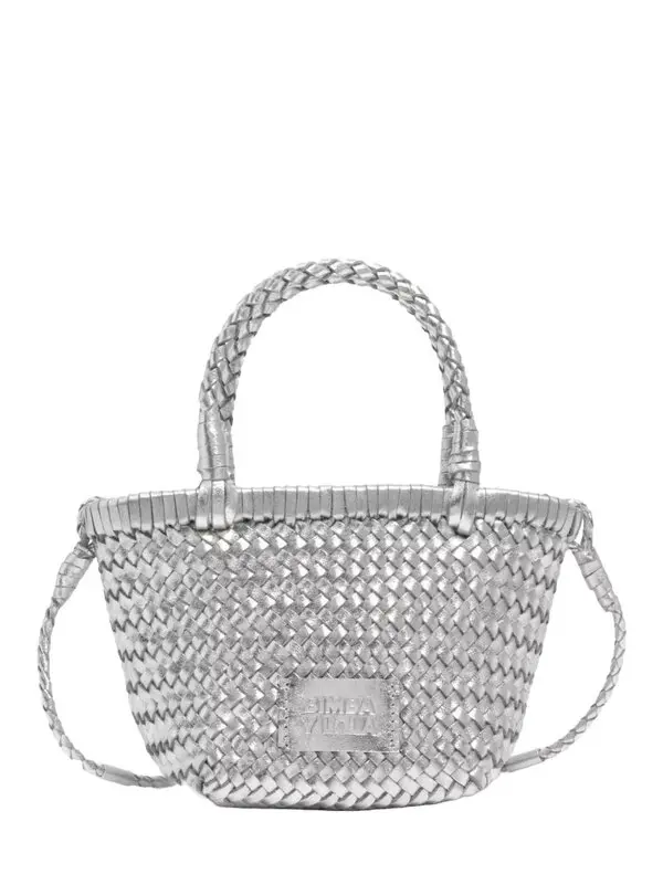 Bimba Y Lola Woven Leather Tote Bag - Silver