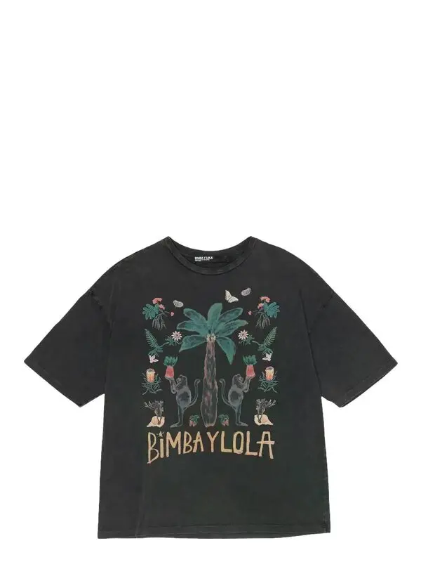 Bimba Y Lola Tropical-print T-shirt - Black