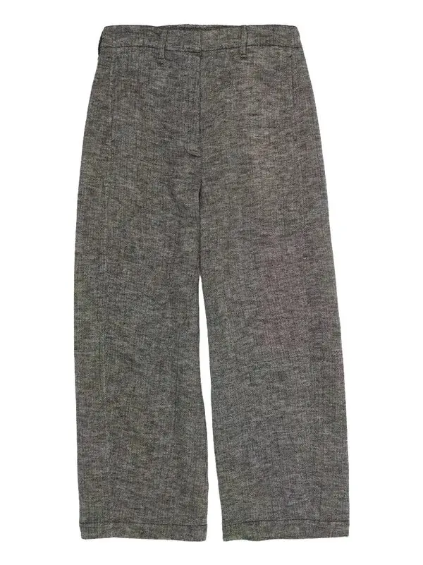 Bimba Y Lola Wide-leg Textured Trousers - Grey