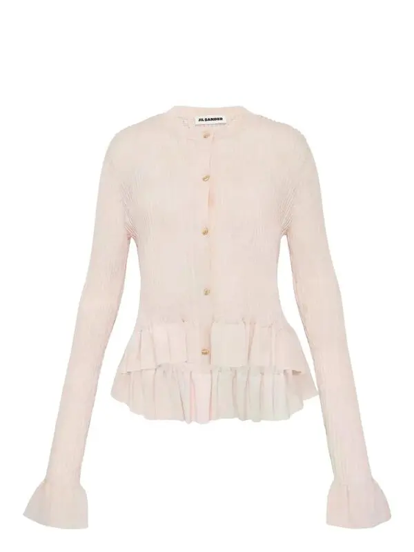 JIL SANDER Ruffled-hem Cardigan - Pink