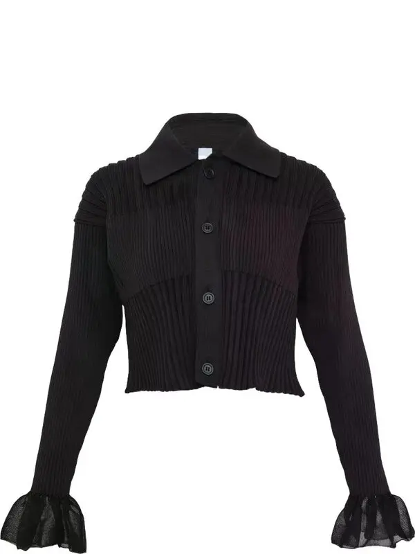 CFCL Ruffled Knit Cardigan - Black