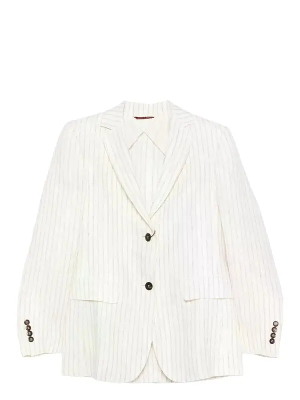 Max Mara Striped Button Jacket - Neutrals