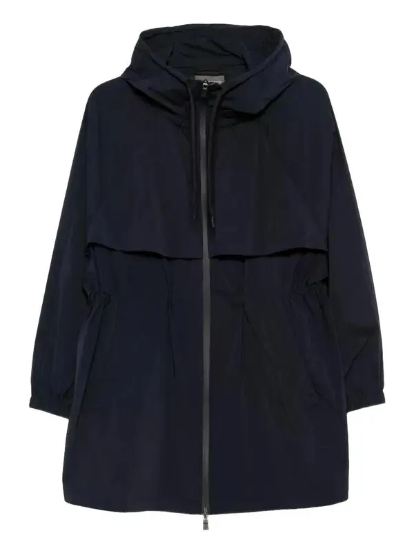 Herno Zip-fastening Coat With Hood - Blue