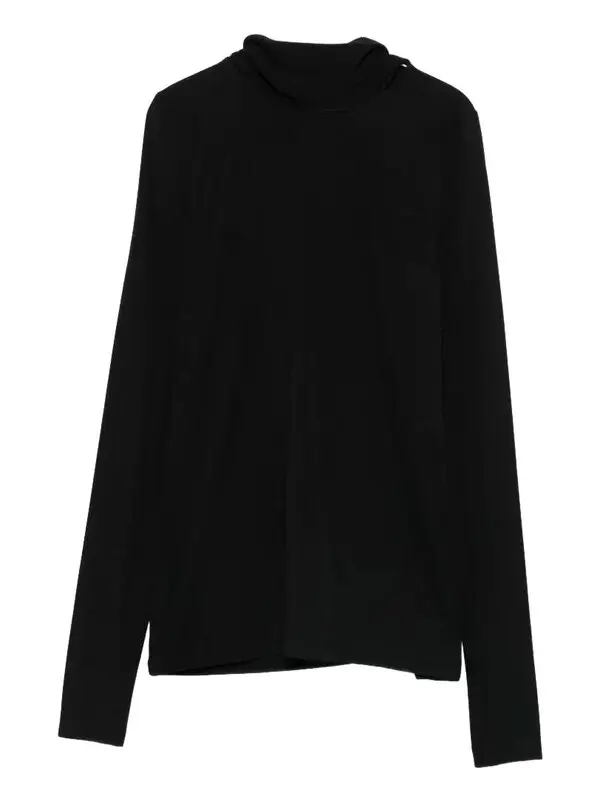 TOTEME High-neck Jersey Top - Black
