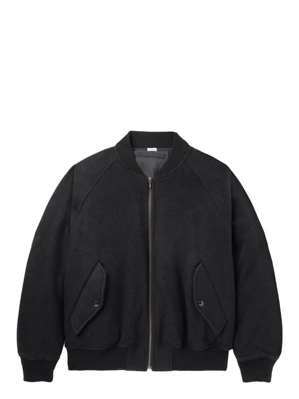 A.PRESSE Padded Cashmere-felt Bomber Jacket - Black