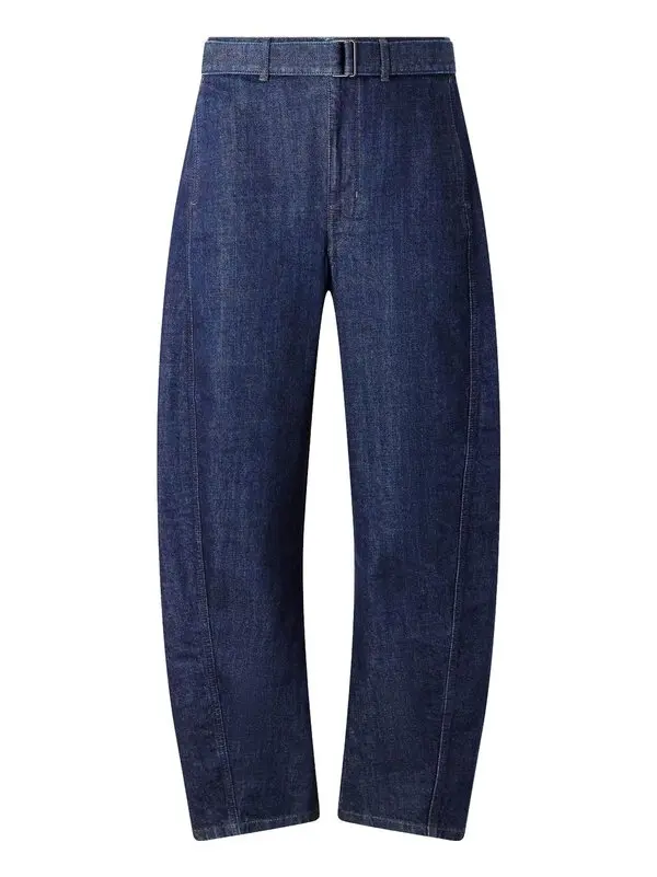 LEMAIRE Twisted Barrel-leg Belted Organic Jeans - Blue