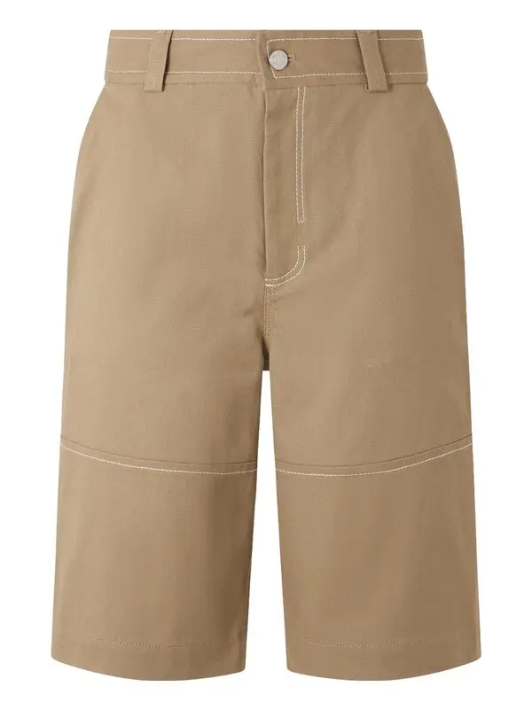 Ami Worker Cotton-canvas Bermuda Shorts - Neutrals