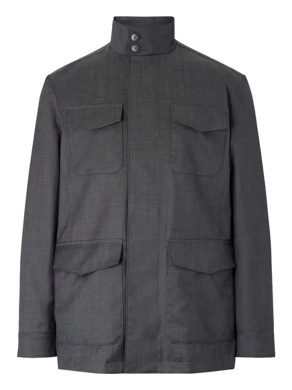 Canali Impeccabile Wool Field Jacket - Gray