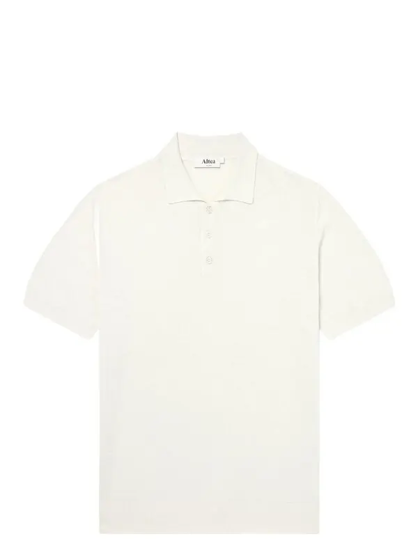 Altea Linen And Cotton-blend Polo Shirt - Neutrals