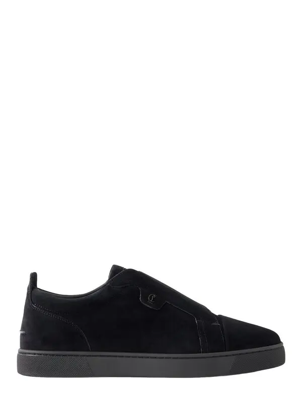 CHRISTIAN LOUBOUTIN St Louis Suede Slip-on Sneakers - Black