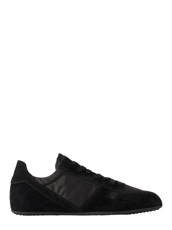 Rick Owens Minimal Suede And Nylon Sneakers - Black