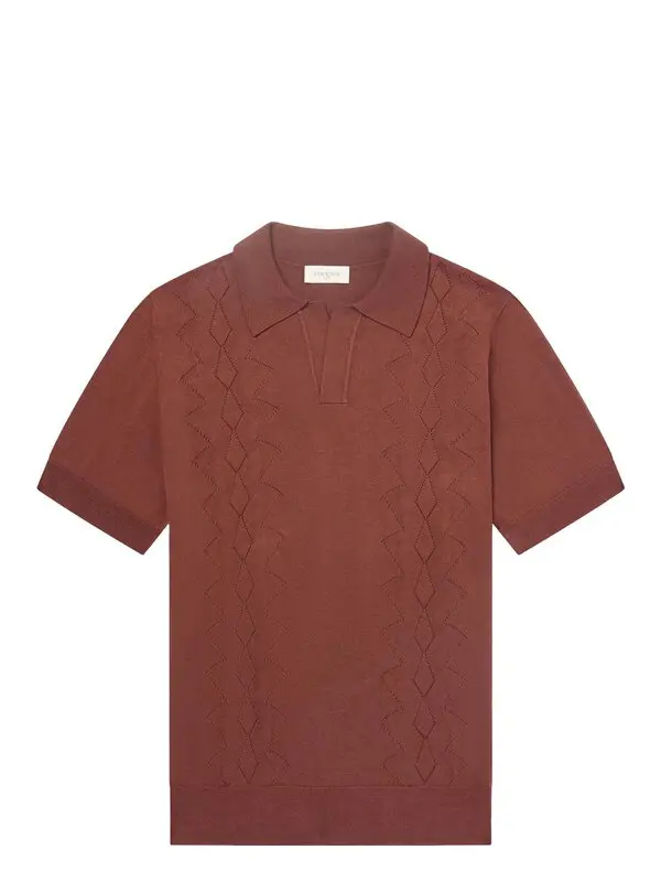 PIACENZA CASHMERE 1733 Silk And Cotton-blend Polo Shirt - Brown