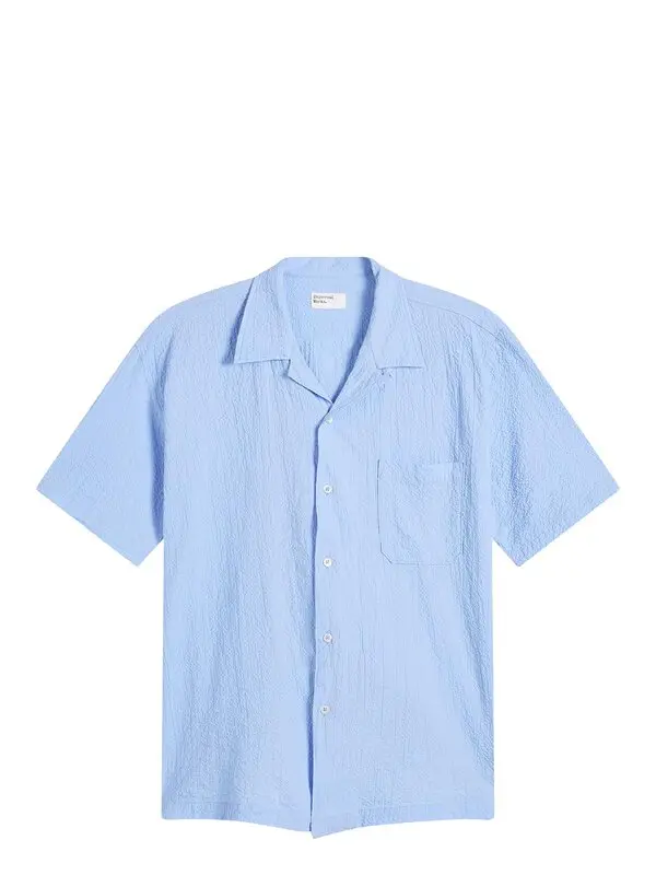 Universal Works Seersucker Shirting Road Shirt - Sky Blue