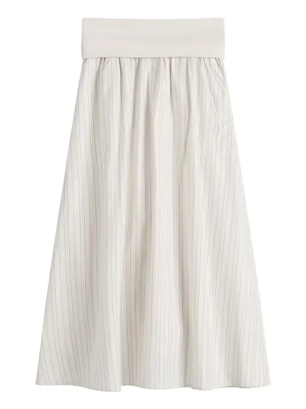 SAMSØE SAMSØE Sathea Pleated Midi Skirt - Bone Stripe