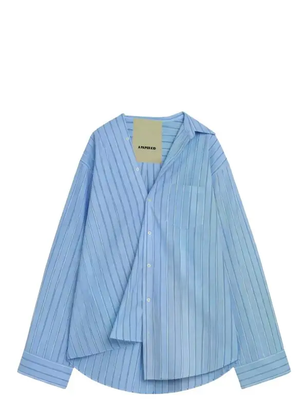 A PAPER KID Striped Shirt - Blue