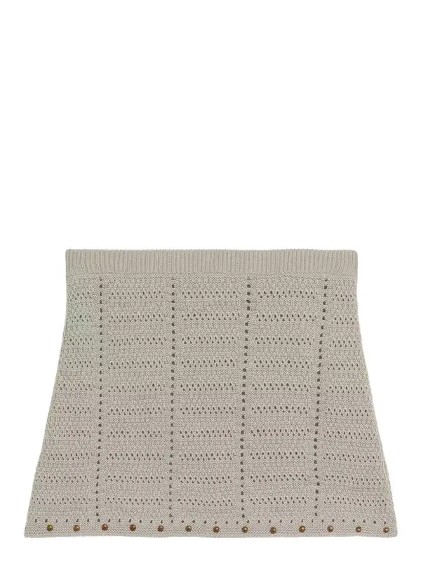 A PAPER KID Knitted Mini Skirt - Neutrals