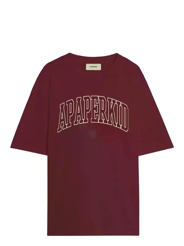 A PAPER KID Jersey Round-neck T-shirt - Red