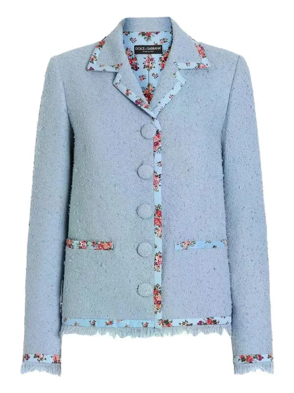 Dolce & Gabbana Floral-trim Jacket - Blue