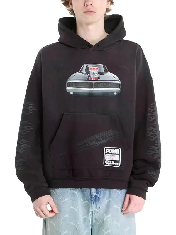 PUMA Graphic-print Hoodie - Black
