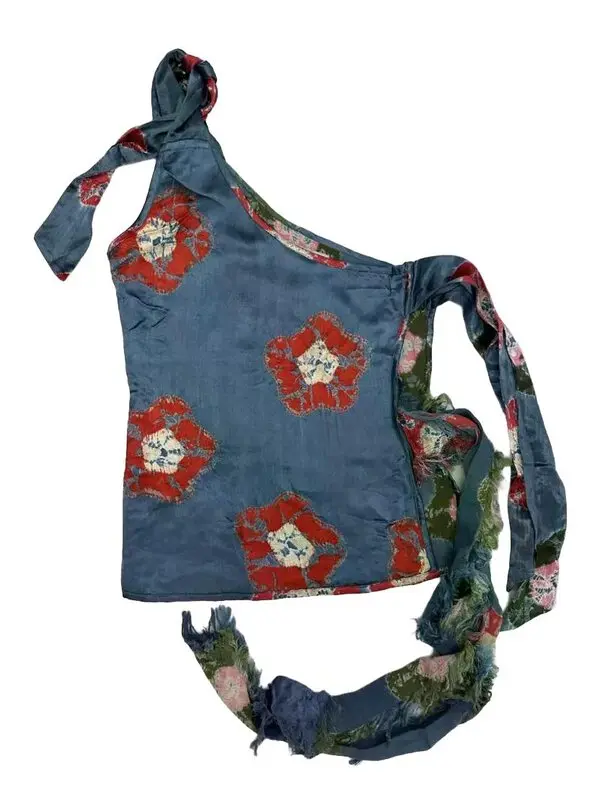 Tigra Tigra Floral Tie Top - Blue