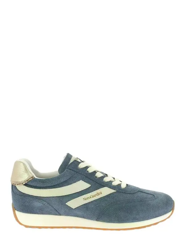 NEROGIARDINI Suede Lace-up Sneakers - Blue