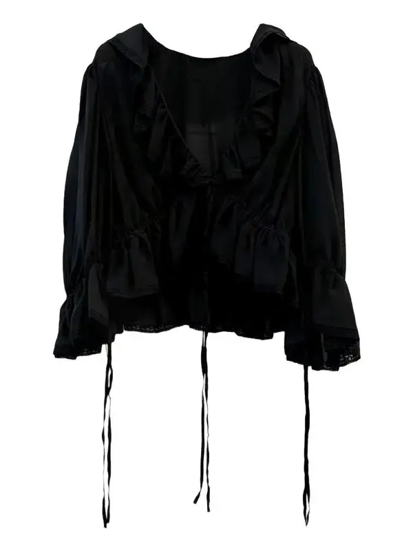 Chloé Ruffled-detail Tie-fastening Top - Black