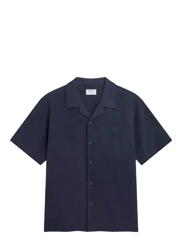 PERCIVAL Camp-collar Pocket Shirt - Blue