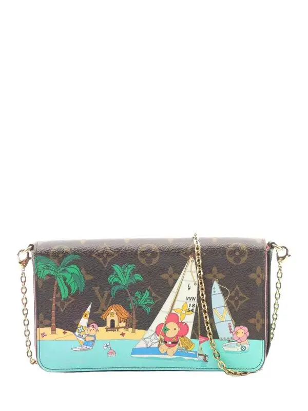 LOUIS VUITTON 2021-2025 Christmas Animation Monogram Pochette Felicie Chain Wallet - Brown