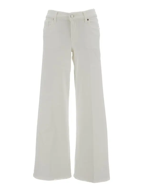 FRAME Slim Palazzo Trousers - White