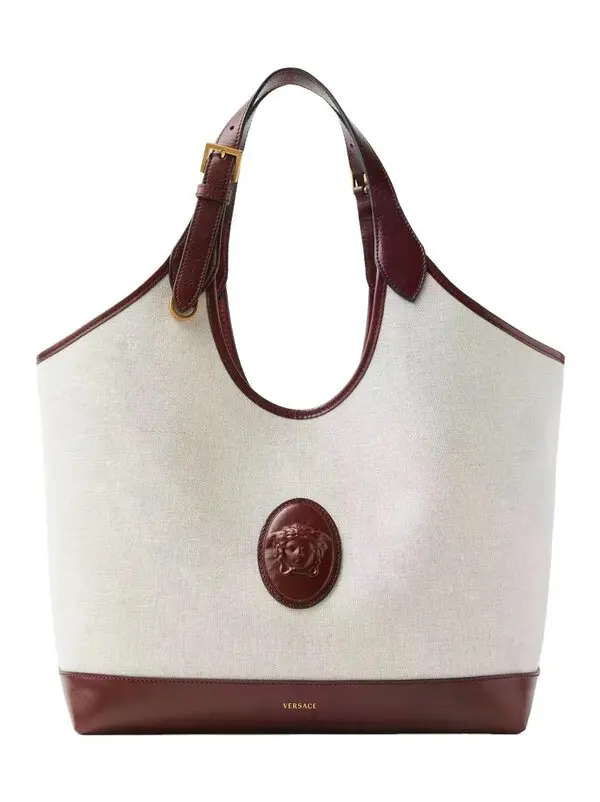Versace Medusa Cameo Canvas Tote Bag - Neutrals