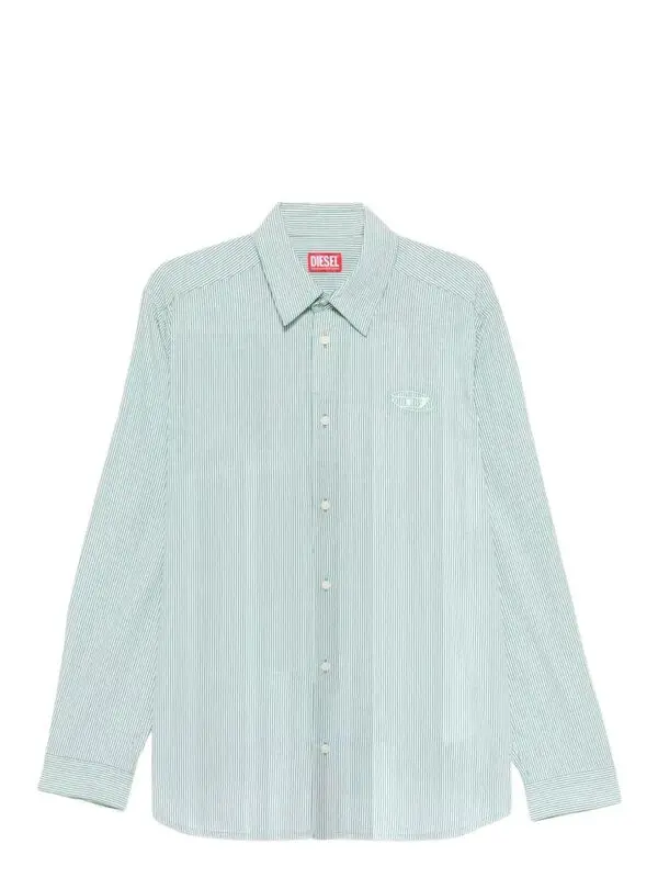 DIESEL® Striped Embroidered Shirt - Green