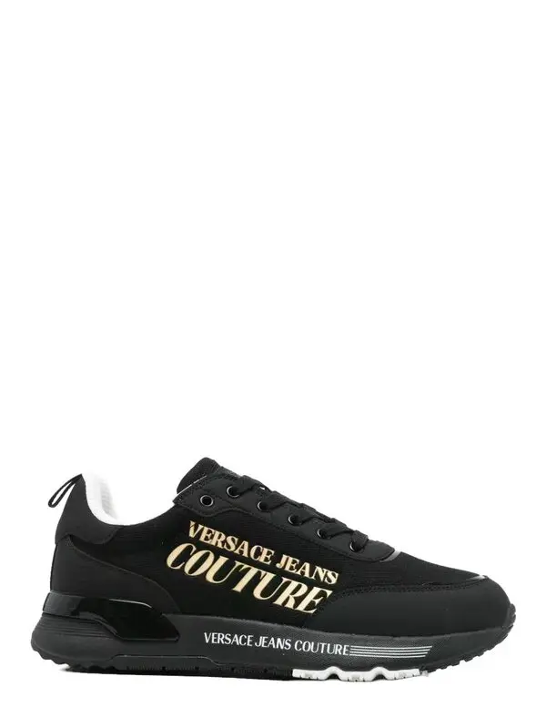 Versace Logo Detail Lace-up Sneakers - Black