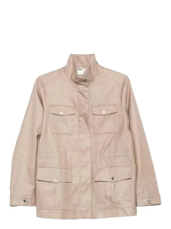 Herno Buttoned Jacket With Pockets - Neutrals