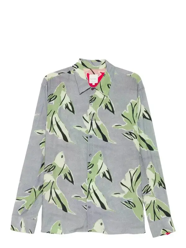 Paul Smith Print Buttoned Shirt - Grey