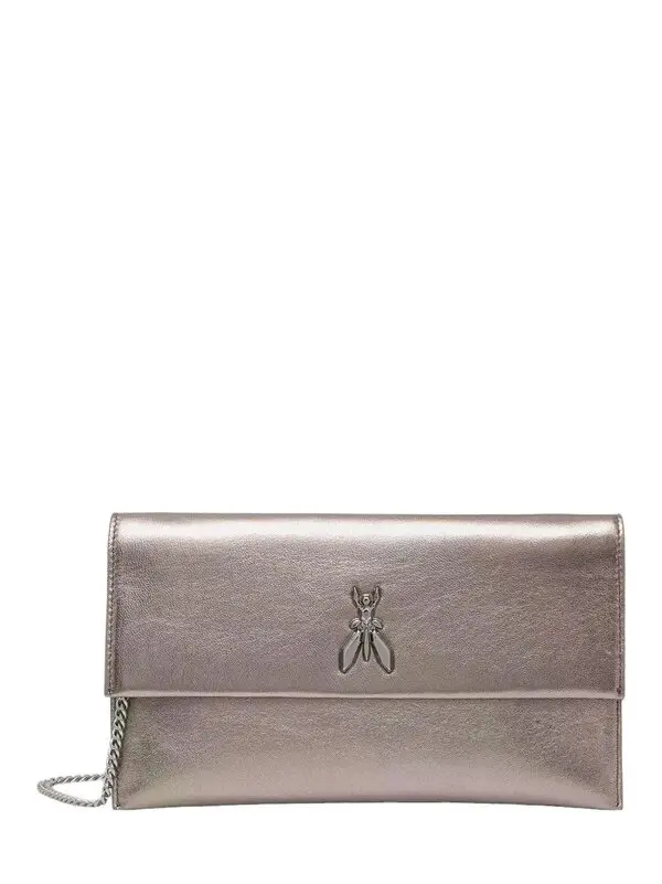 Patrizia Pepe Fly Appliqué Chain Clutch - Silver
