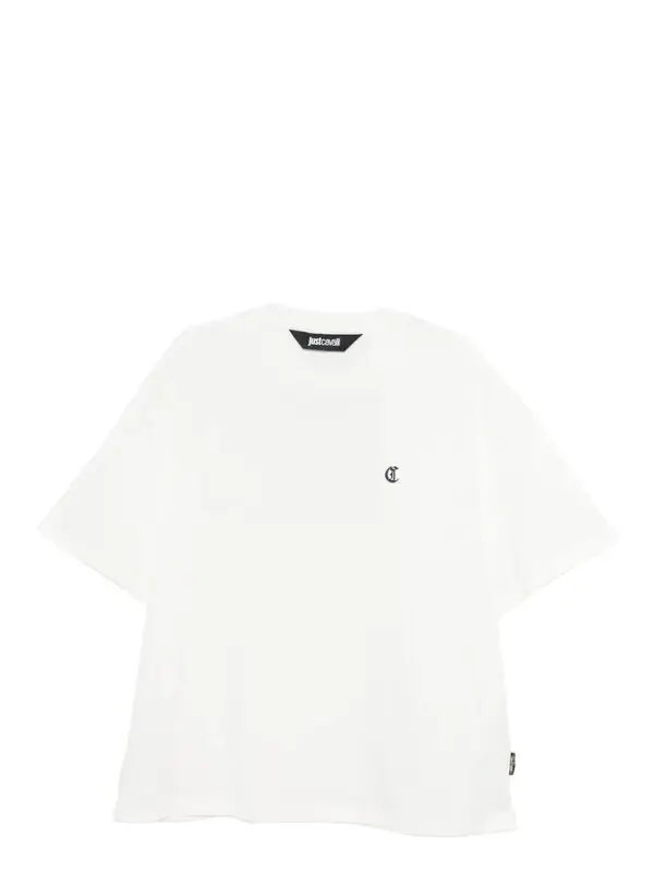 Just Cavalli Embroidered Floral T-shirt - White