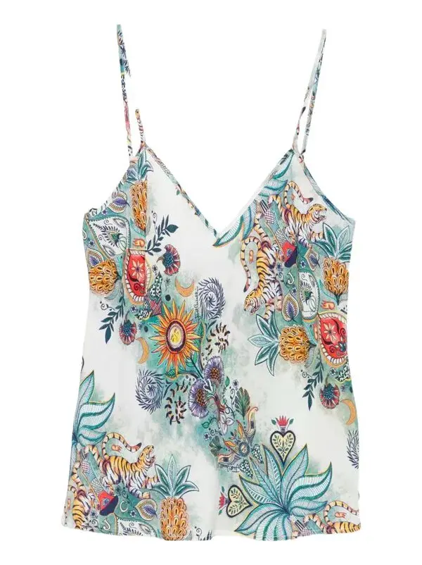 Just Cavalli Floral V-neck Blouse - White