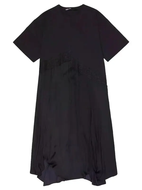 Bimba Y Lola Black Lace Detail Midi Dress - Grey