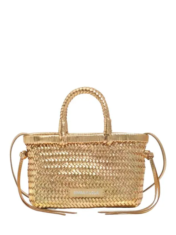 Bimba Y Lola Woven Top-handle Leather Tote Bag - Gold