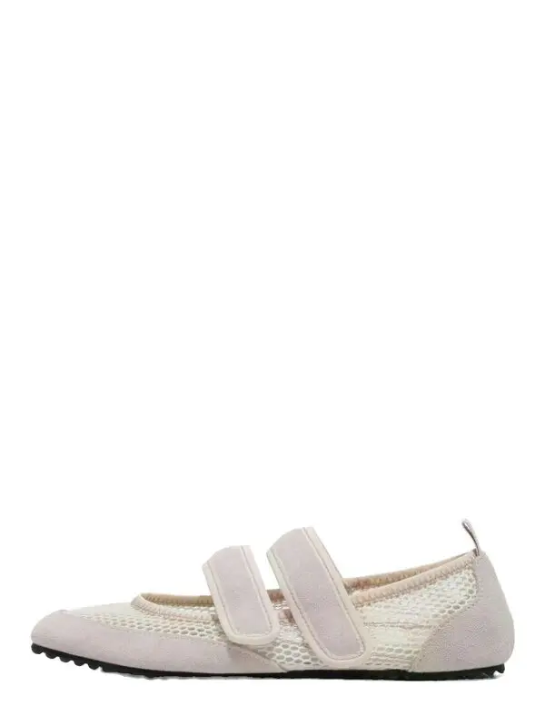 Bimba Y Lola Mesh Ballerina Shoes With Touch-strap Fastening - White