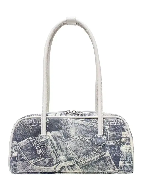 MARGESHERWOOD Soft Boston Patchwork Shoulder Bag - Grey