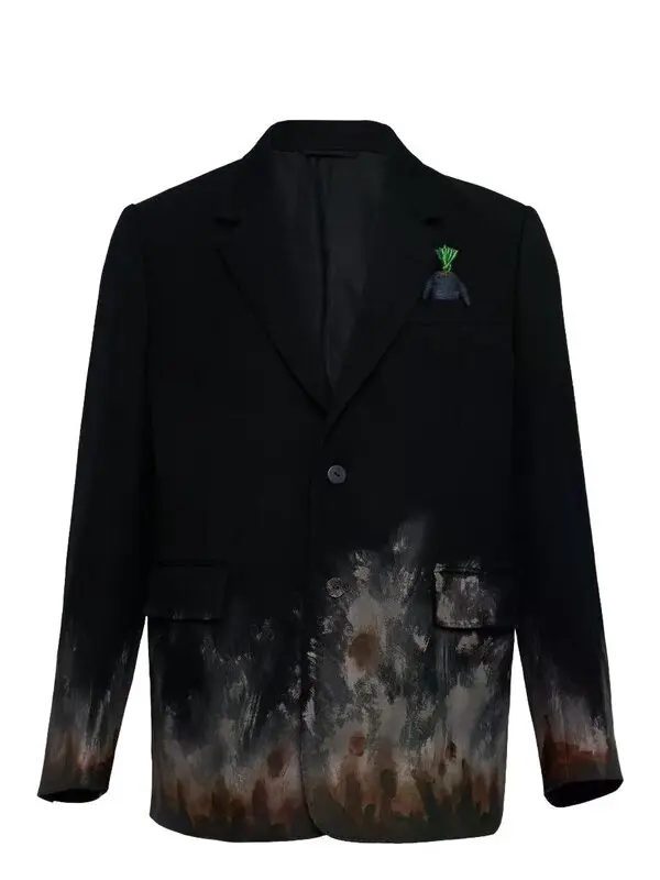 DOUBLET Mud-printed Blazer - Black