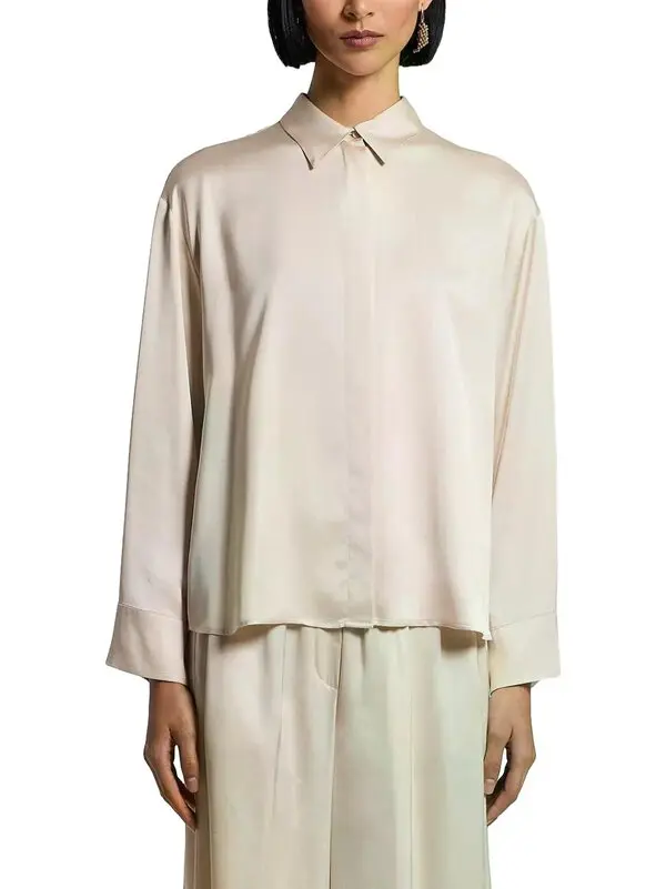 Peserico Long-sleeve Collared Shirt - Neutrals