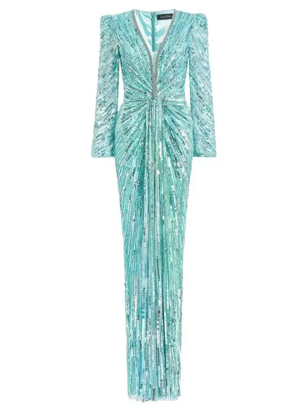Jenny Packham Darcy Sequin-embellished Maxi Dress - Blue