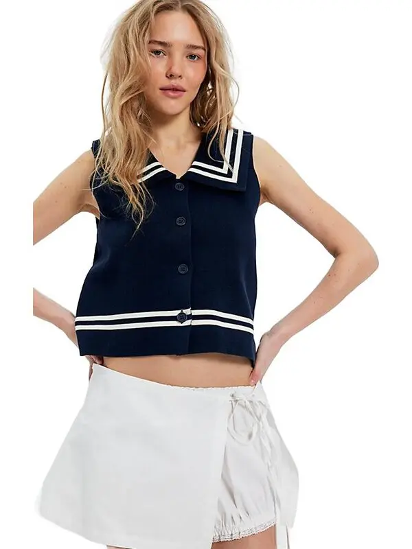 THE TINY BIG SISTER Sailor Vest - Navy