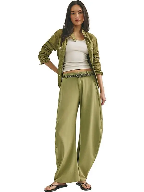 Free People Spotlight Menswear Barrel Trousers - Army Combo