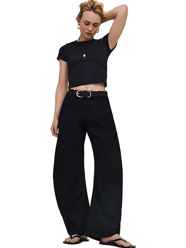 Free People Spotlight Menswear Barrel Trousers - Black