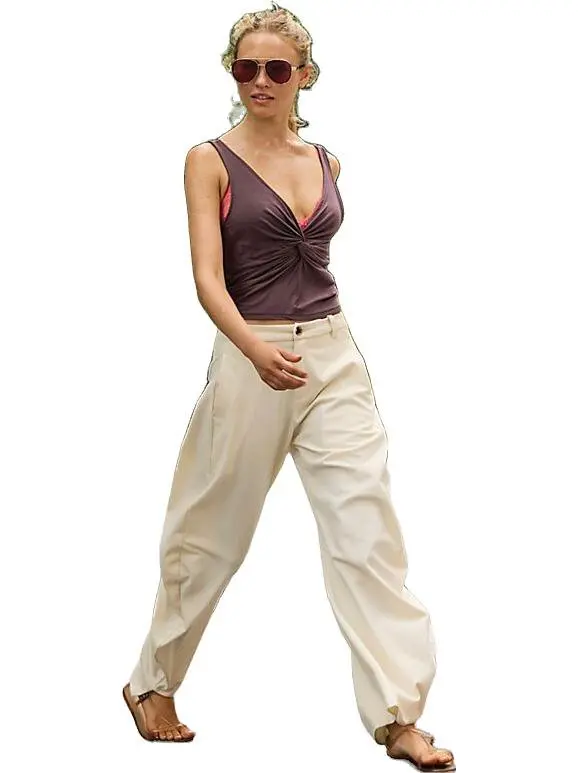 Free People Spotlight Menswear Barrel Trousers - Ivory Combo